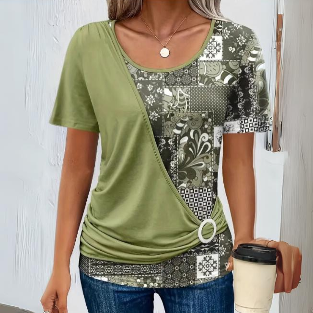 חולצת טריקו ירוקה מעוצבת SIGAL – LaMess