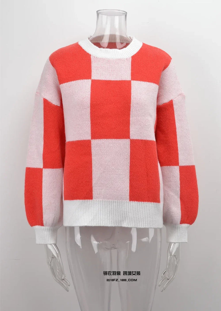 סוודר ריבועים CORAL – LaMess